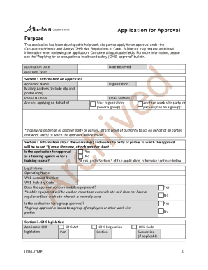 Fillable Online open alberta Application for Approval Purpose Fax Email ...