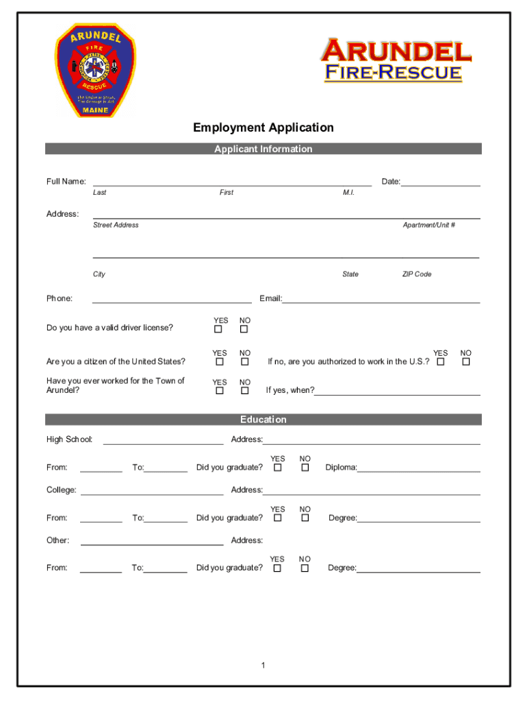 Fillable Online Fillable Online Fillable Online Employment-Application-Form.docx Fax Email Print ...