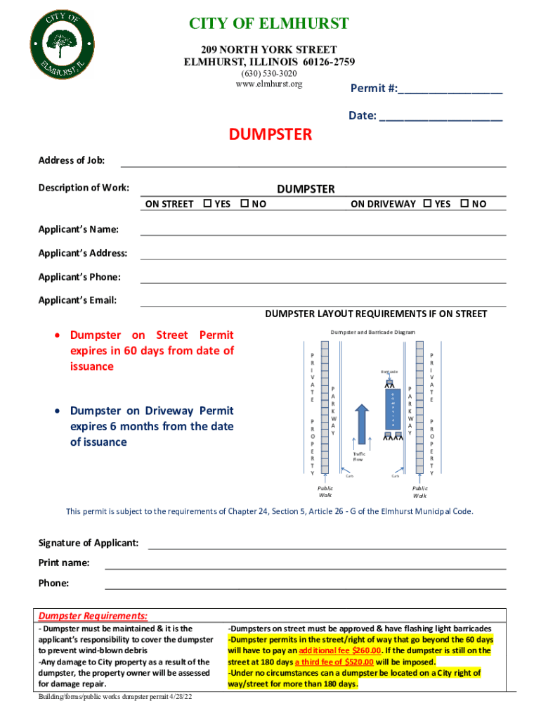 Fillable Online CITY OF ELMHURST BLOCK PARTY REQUEST FORM Fax Email ...