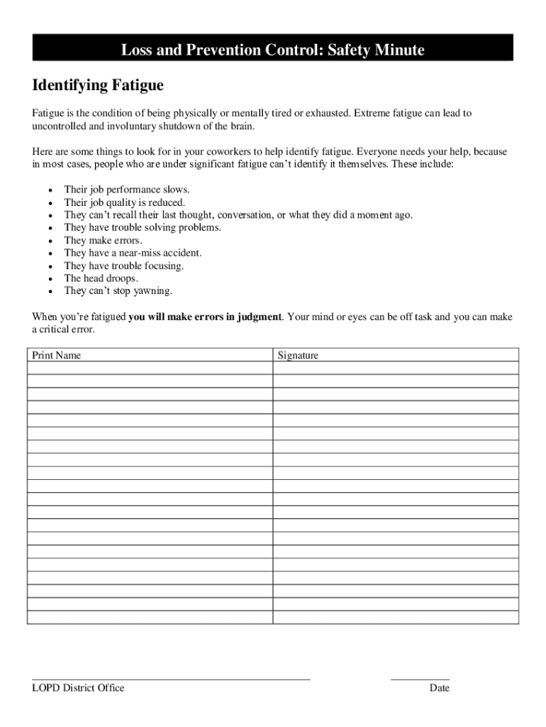 Fillable Online Fatigue Effects and Countermeasures in 24/7 Security ...