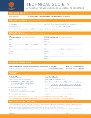Fillable Online TECHNICAL SOCIETY Fax Email Print - pdfFiller