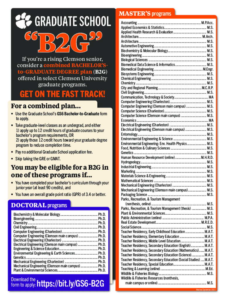 Fillable Online media clemson form to apply: https://bit.ly/GS6-B2G GET ...