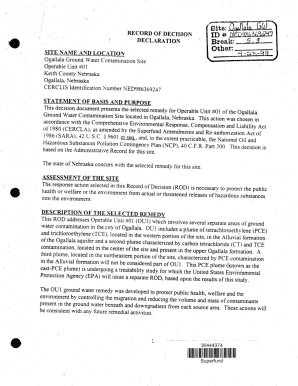 Fillable Online Notice of Availability of a Record of Decision Fax ...