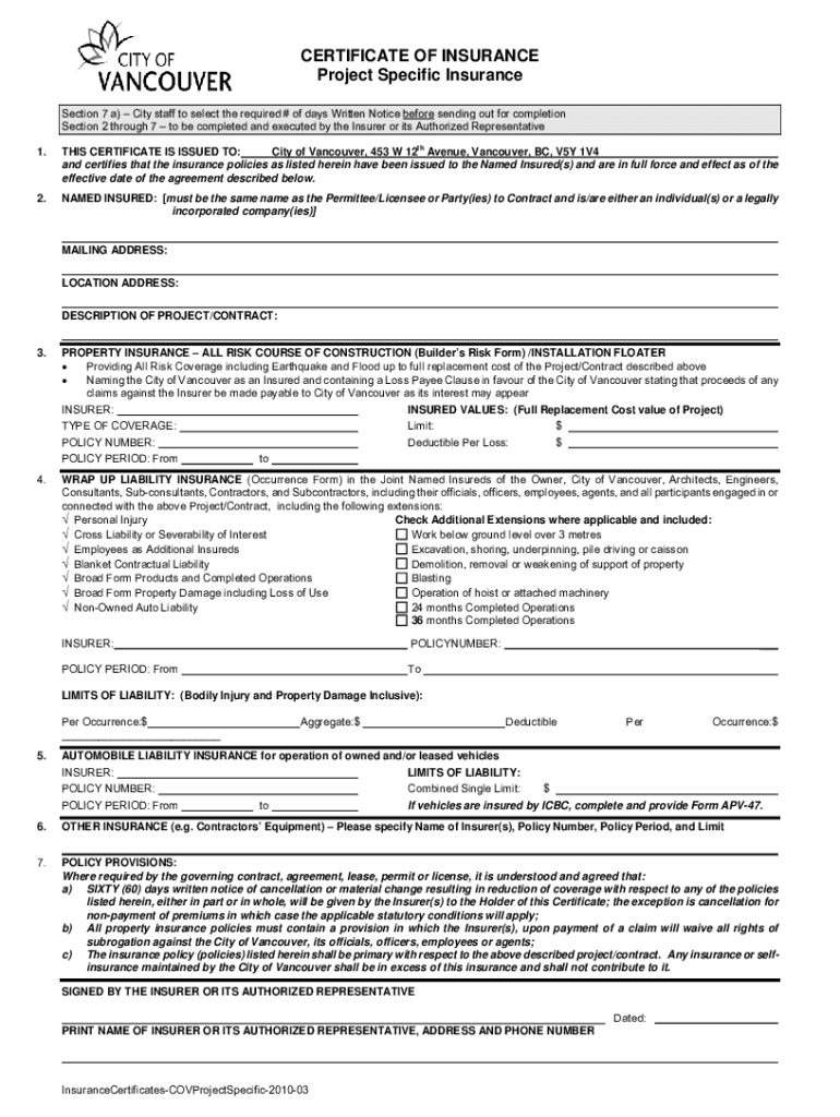 Fillable Online bids vancouver TEMPLATE (Updated) - Invitation to ...