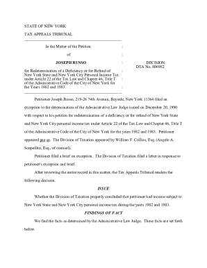 Fillable Online JOSEPH RUSSO Fax Email Print - pdfFiller