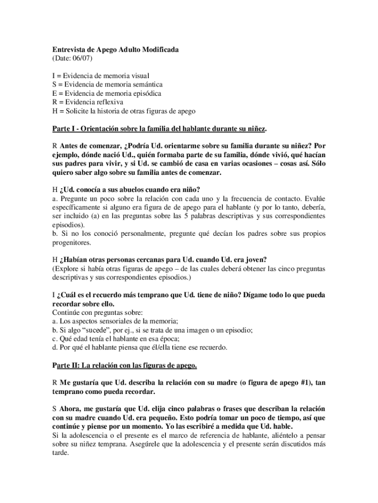 Completable En línea Modified Adult Attachment Interview Fax Email ...