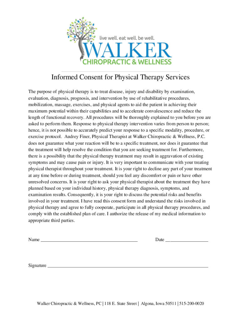 Fillable Online physical therapy documentation of patient/client ...