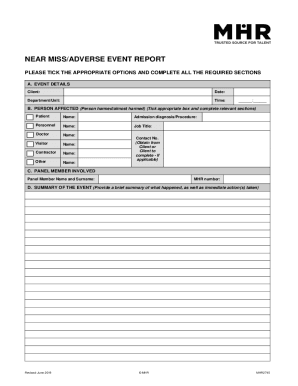 Fillable Online Serious Adverse Event Form Instructions for Completion ...