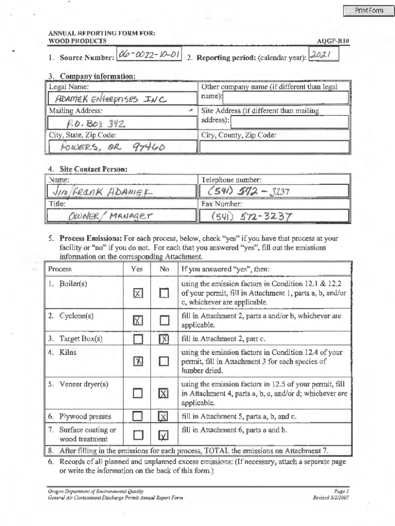 Fillable Online Annual Facility Reporting Information Fax Email Print ...