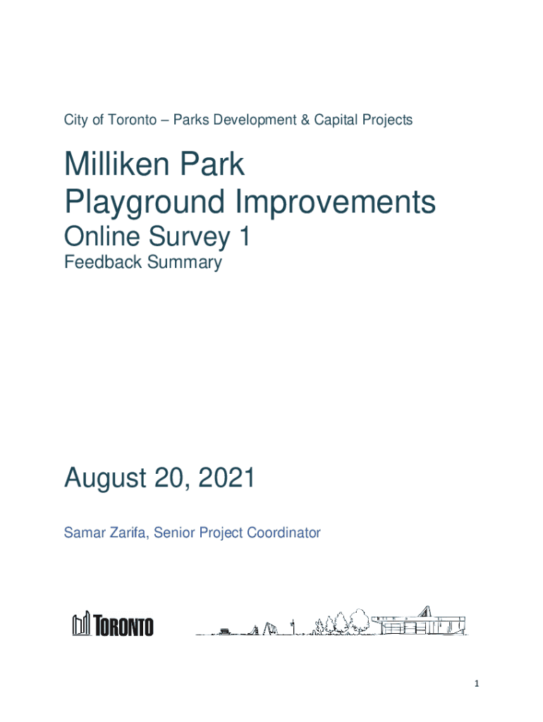 Fillable Online Milliken Park Playground Improvements Online Survey 1 ...