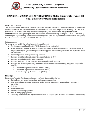 Fillable Online MMF launches new program to help Metis families with ...