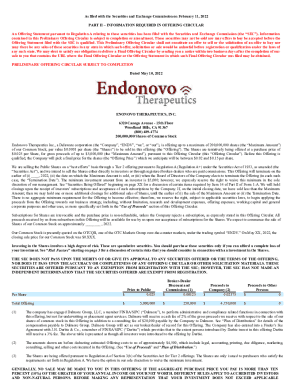 Fillable Online Form 1-A Offering Circular for Regulation A Offering ...