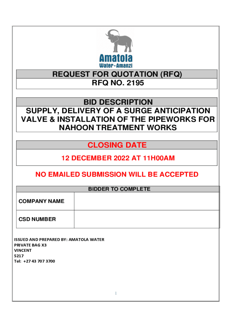 Fillable Online Scope of work For the Supply and delivery of various valves ... Fax Email Print ...