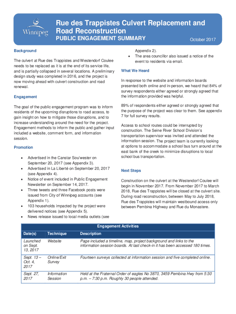 Fillable Online Design of Culvert Replacement Structure at Depot Road ...