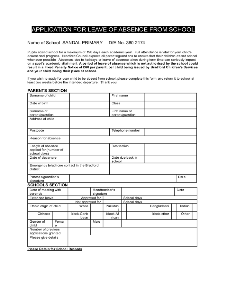 Fillable Online Application-for-Special-Leave-of-Absence-Form- ... Fax ...