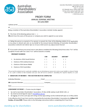 Fillable Online IAG-2023-AGM-Voting-and-proxy-form-sample. ... Fax Email Print - pdfFiller
