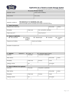 Fillable Online Class 2 & 3 Sewage System Permit Application Fax Email ...