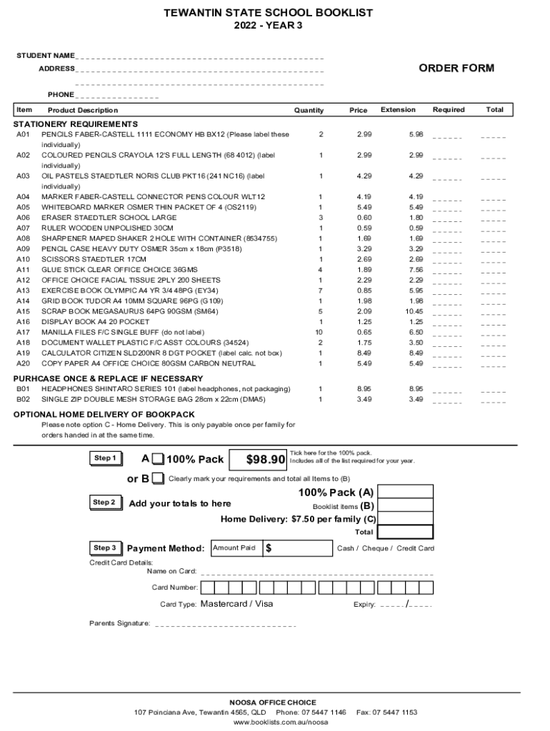 Fillable Online tewantinss eq edu TEWANTIN STATE SCHOOL Stationery ...