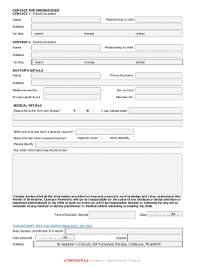 Fillable Online Altar Server Enrolment Form Fax Email Print - pdfFiller