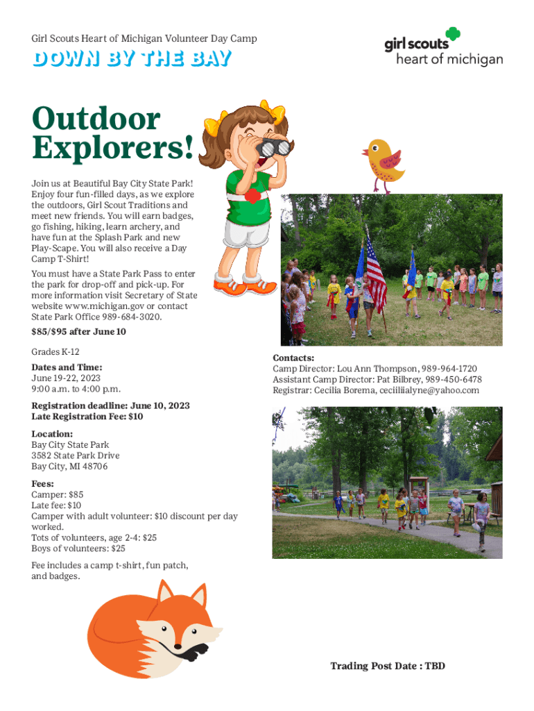 Fillable Online Girl Scouts Heart of Michigan Volunteer Day Camp Fax Email Print - pdfFiller