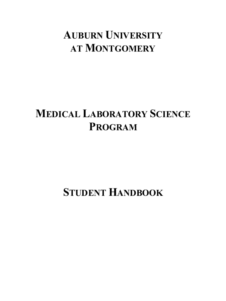 Fillable Online medical laboratory science program student handbook Fax ...