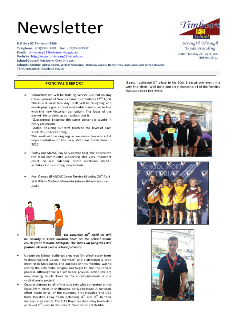 Fillable Online School Captains: Ahliya Harris, Willem McKenzie ...