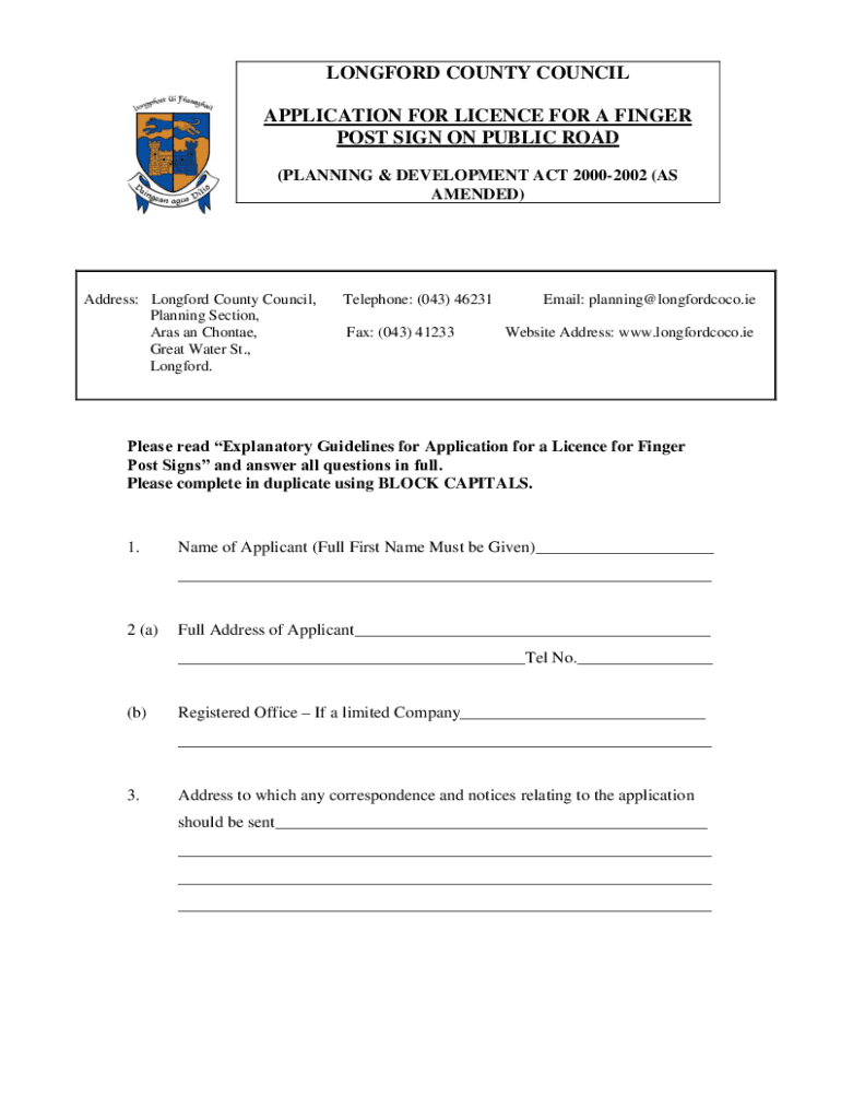 Fillable Online Temporary Signage Permit Application Form Fax Email ...