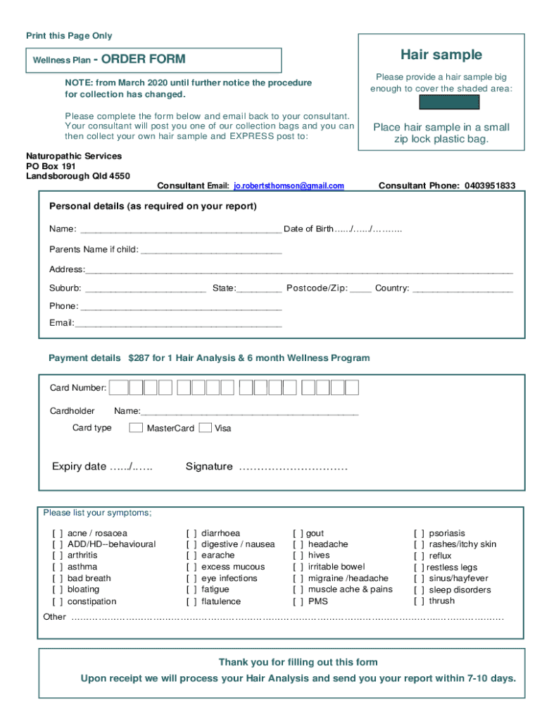 Fillable Online Hair sample Fax Email Print - pdfFiller