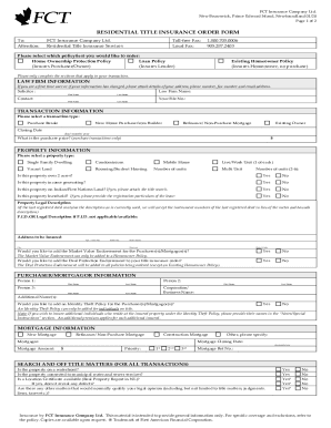 Fillable Online Fct title insurance claim Fax Email Print - pdfFiller