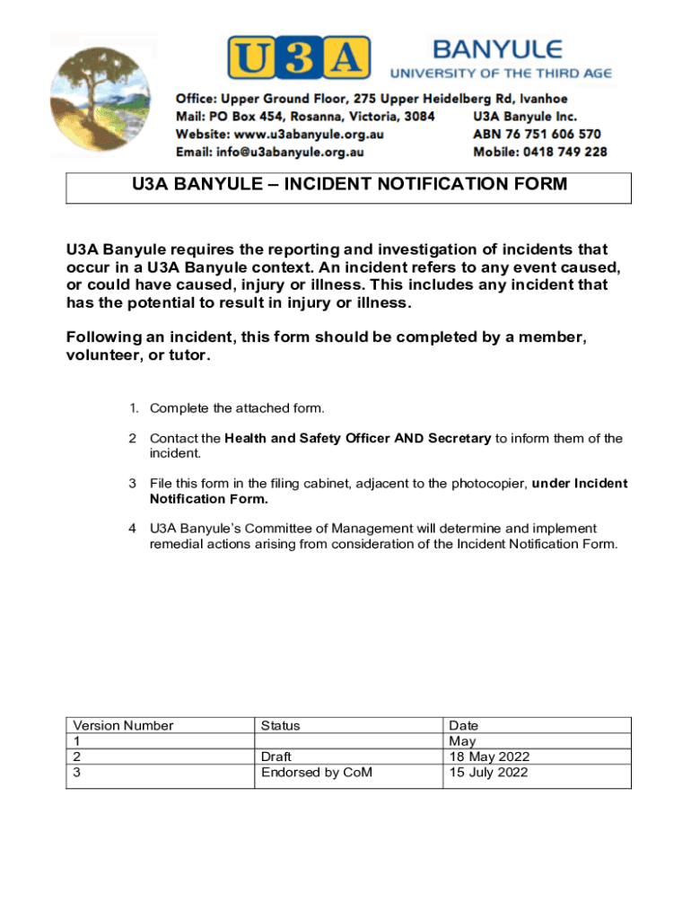Fillable Online Incident Notification form. docx.docx Fax Email Print - pdfFiller
