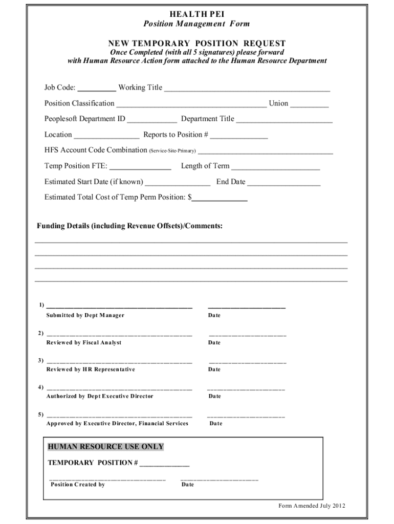 Fillable Online Position Management Form (PMF) Fax Email Print - pdfFiller