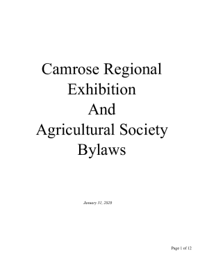 Fillable Online Camrose Regional Exhibition And Agricultural Society Bylaws Fax Email Print ...