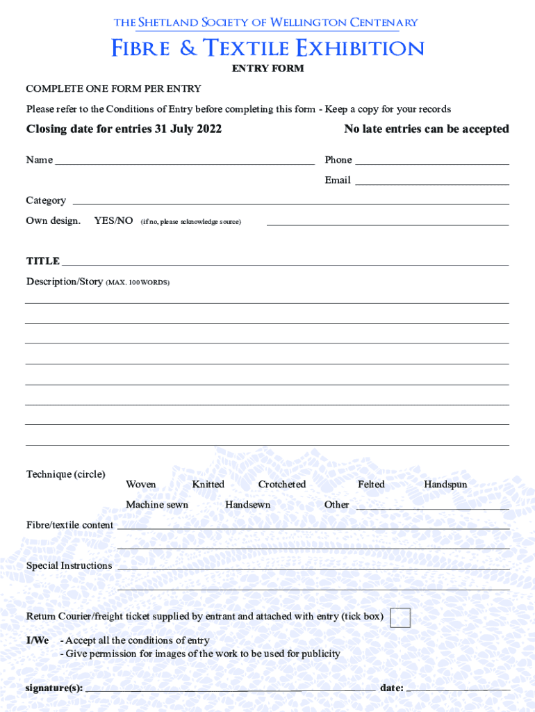 Fillable Online entry form version 02 Fax Email Print - pdfFiller