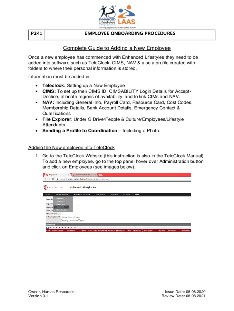 Fillable Online Employee Onboarding - How to document it, and best ...