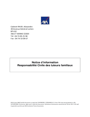 Remplissable En Ligne Notice d'information Responsabilit Civile des tuteurs familiaux Faxer ...