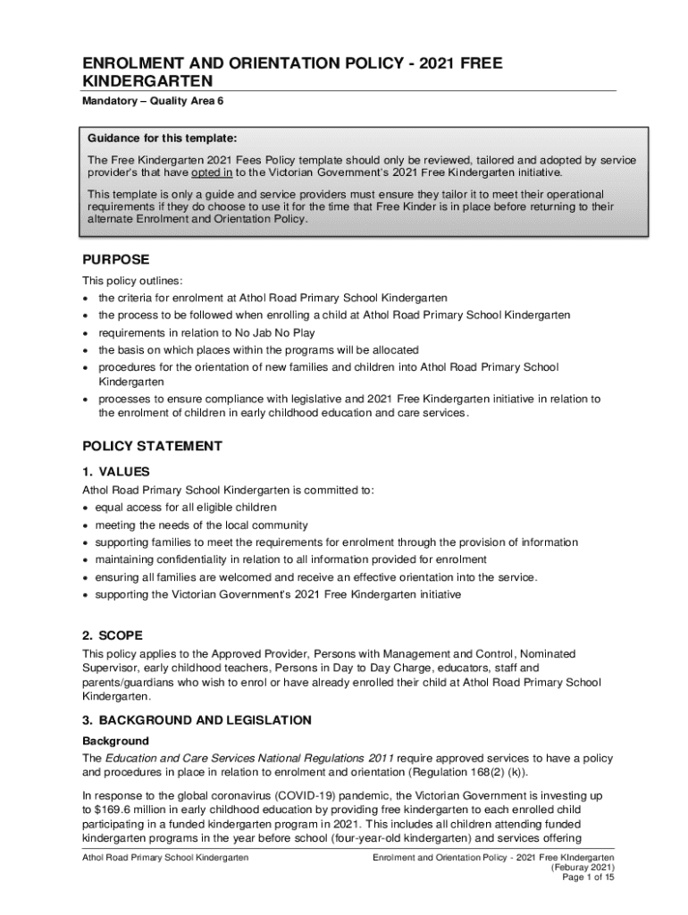 Fillable Online The kindergarten funding guide Fax Email Print - pdfFiller