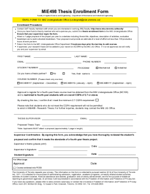 Fillable Online EMAIL FORM TO: MIE Undergraduate Office (undergradmie ...