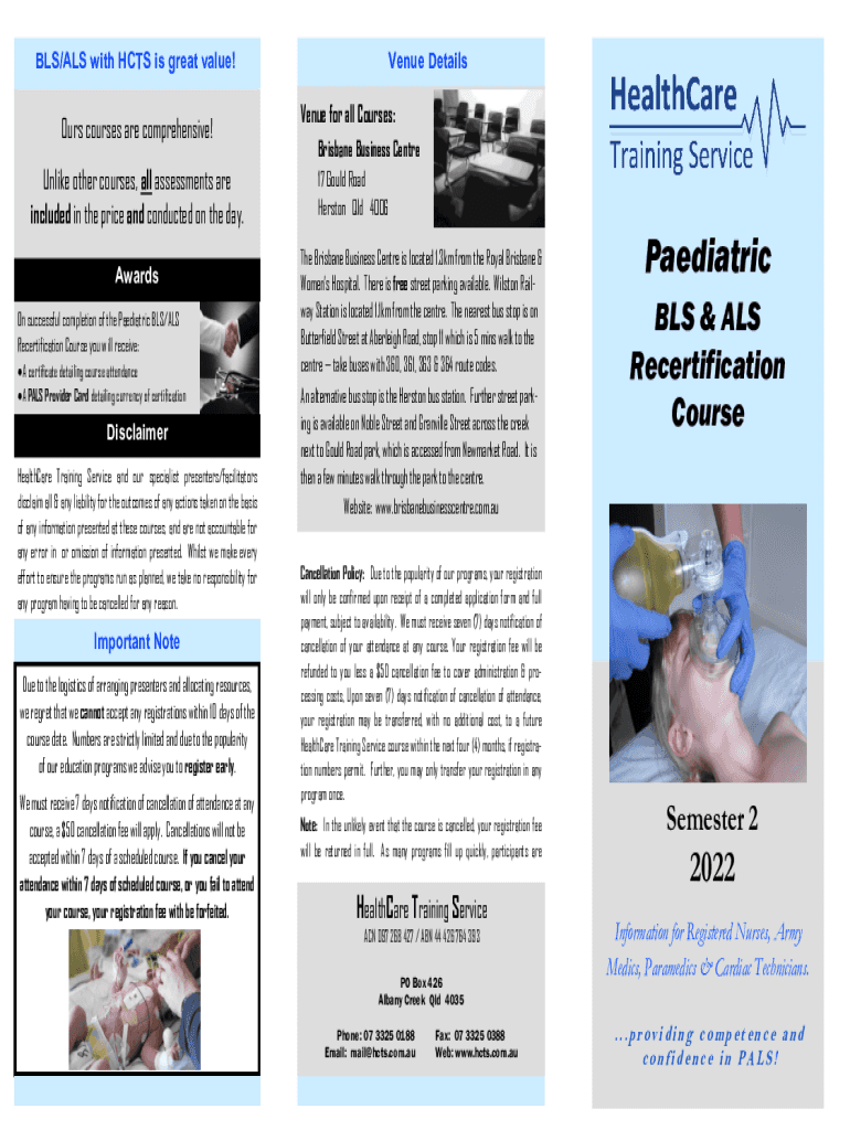 Fillable Online A PALS Provider Card detailing currency of ...