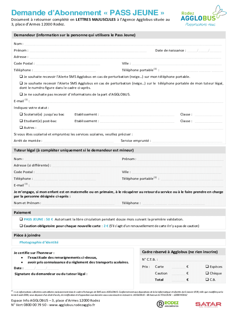 Remplissable En Ligne DEMANDE DE CARTE MOBI SCOLAIRE Fax Email Imprimer ...