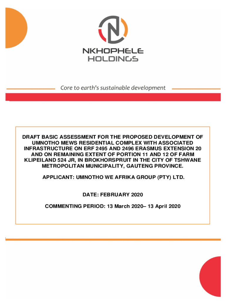 Fillable Online Proposed Umnotho Mews residential Complex development ...