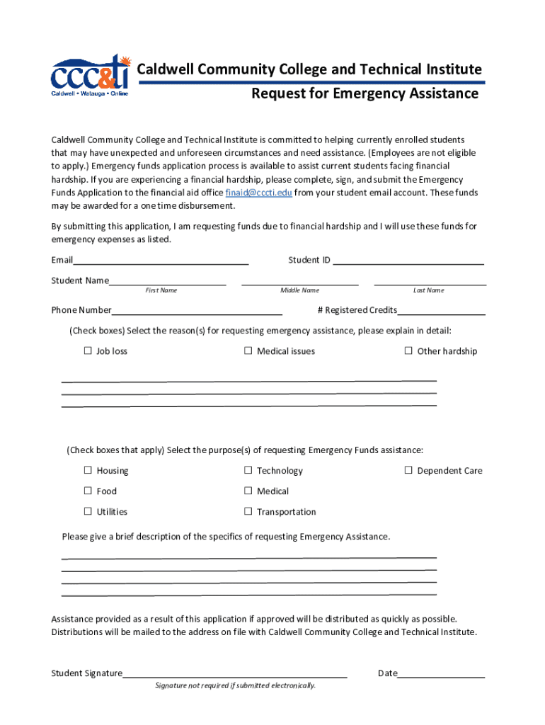 Fillable Online Emergency Assistance form Fax Email Print - pdfFiller