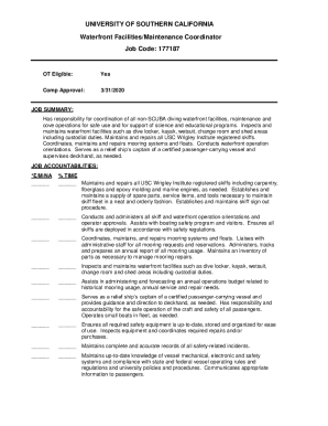 Fillable Online Waterfront Facilities/Maintenance Coordinator Job Code Fax Email Print - pdfFiller