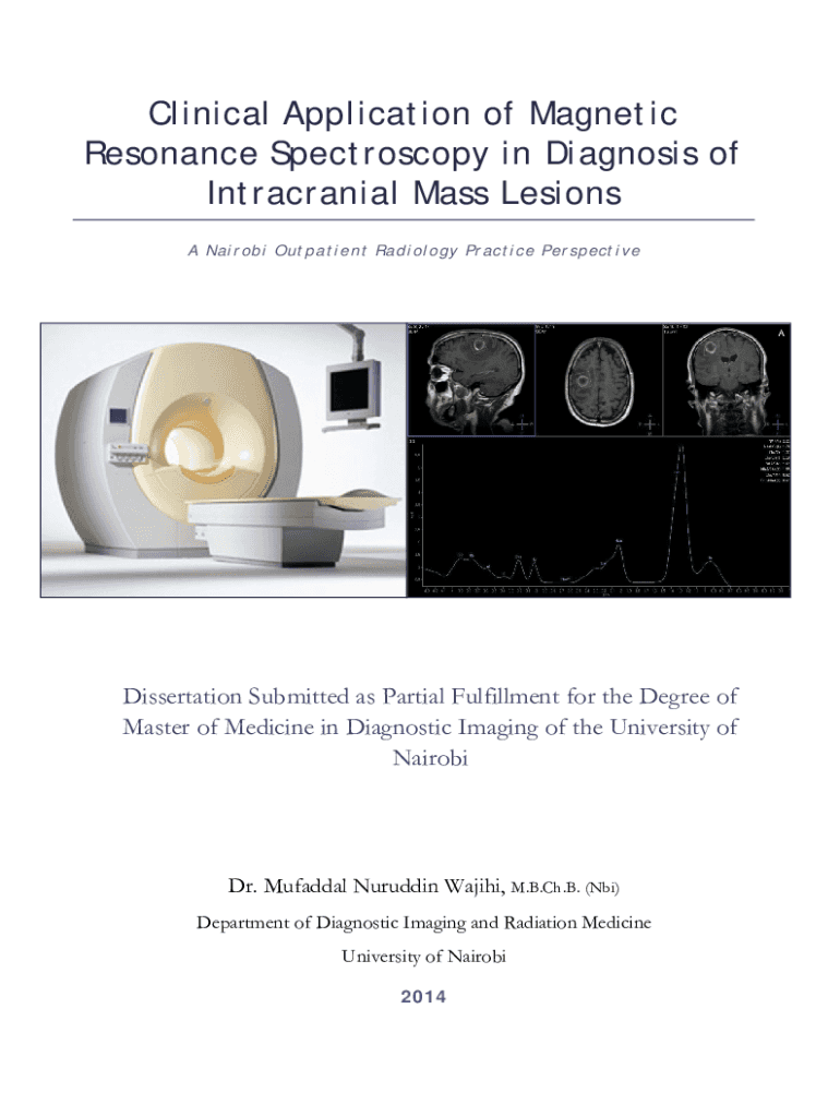 Fillable Online Clinical Application of Magnetic Resonance Spectroscopy ...
