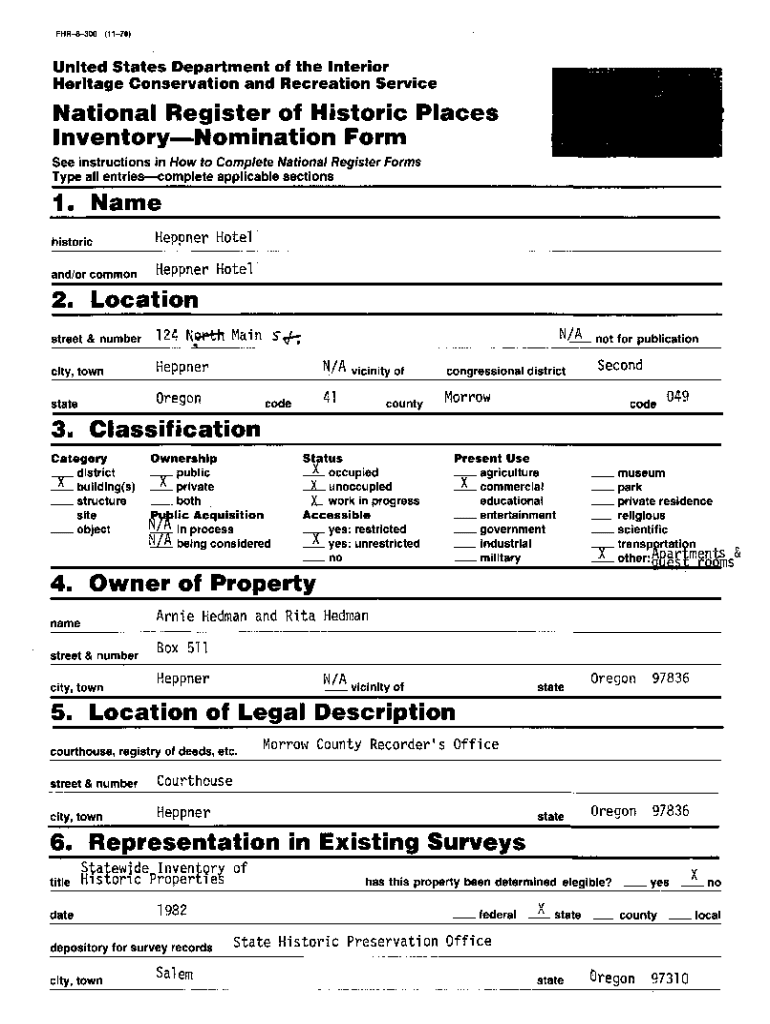 Fillable Online Nationai Register of Historic Places Inventory-Nomination ... Fax Email Print ...