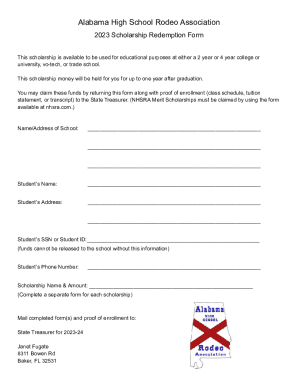 Fillable Online Scholarship Redemption Form Fax Email Print - pdfFiller