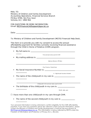Agency: Ministry of Children and Family Development Doc Template ...