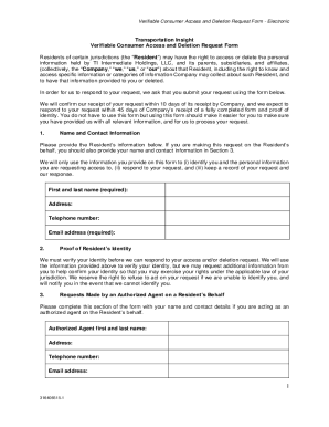 Fillable Online US State Resident Data Request Form If you are a ...