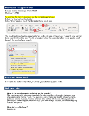 Fillable Online Supplier Portal Important! Please Read Welcome Letter ...