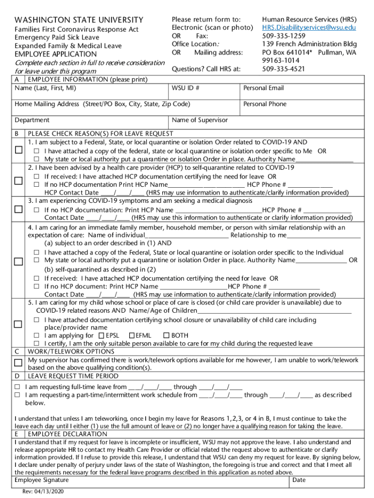 Fillable Online hrs wsu Employee Request - Human Resource Services Fax Email Print - pdfFiller