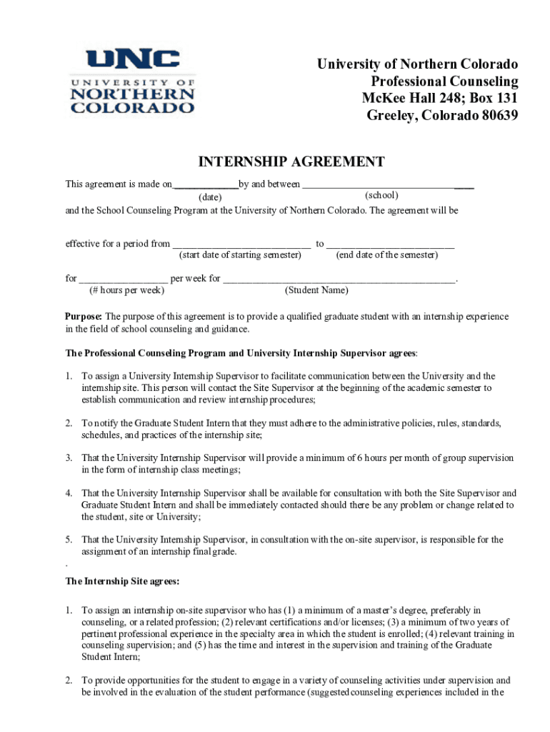 Fillable Online PRACTICUM AGREEMENT (CLINCAL MENTAL HEALTH ... Fax Email Print - pdfFiller